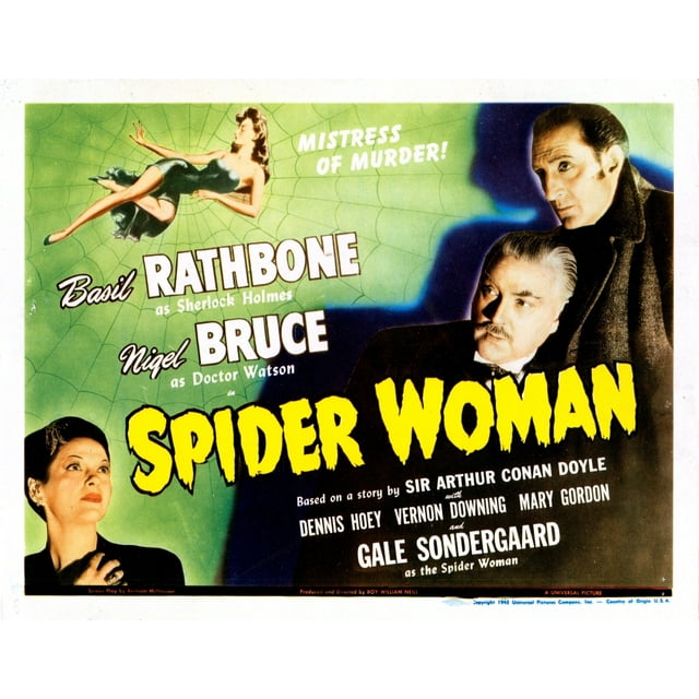 Spider Woman (Aka Sherlock Holmes And The Spider Woman) Us Lobbycard ...