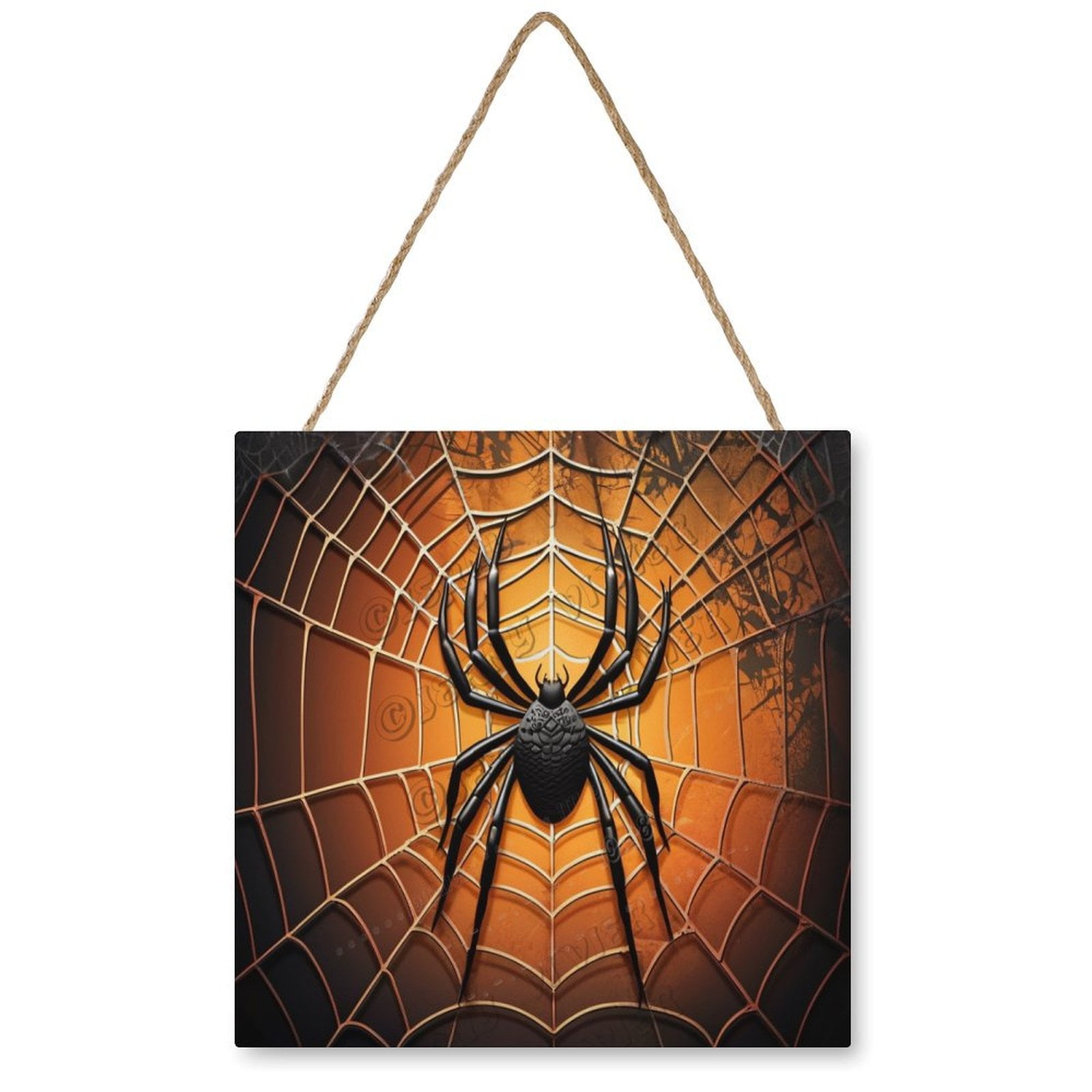 Spider Wooden Hanging Sign Spider Web Sign Happy Halloween Patty Decor ...