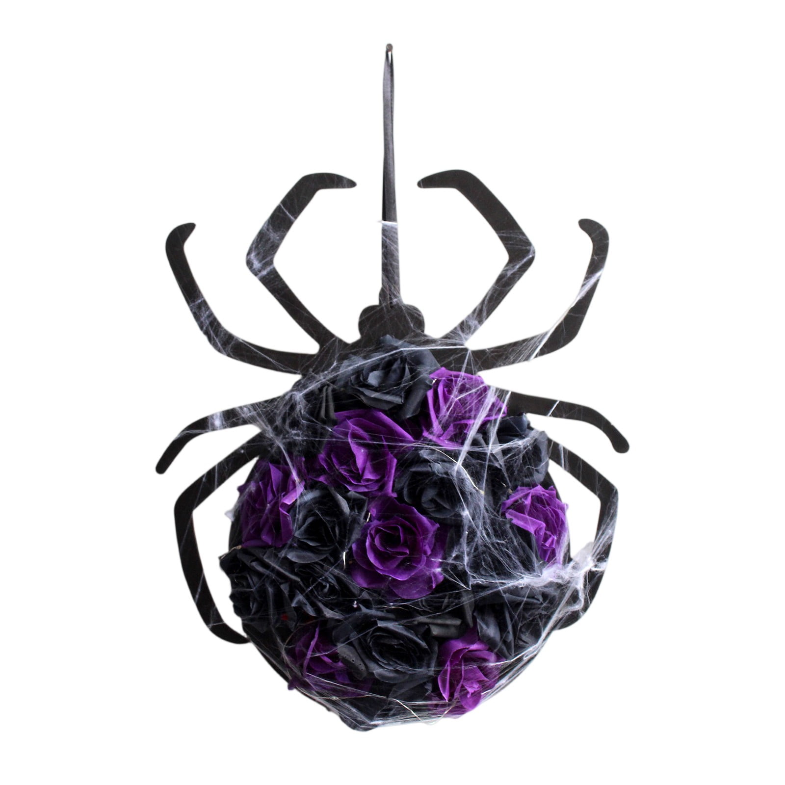Spider Wreath Door Hanging Decoration With Artificial Rose For Horror ...