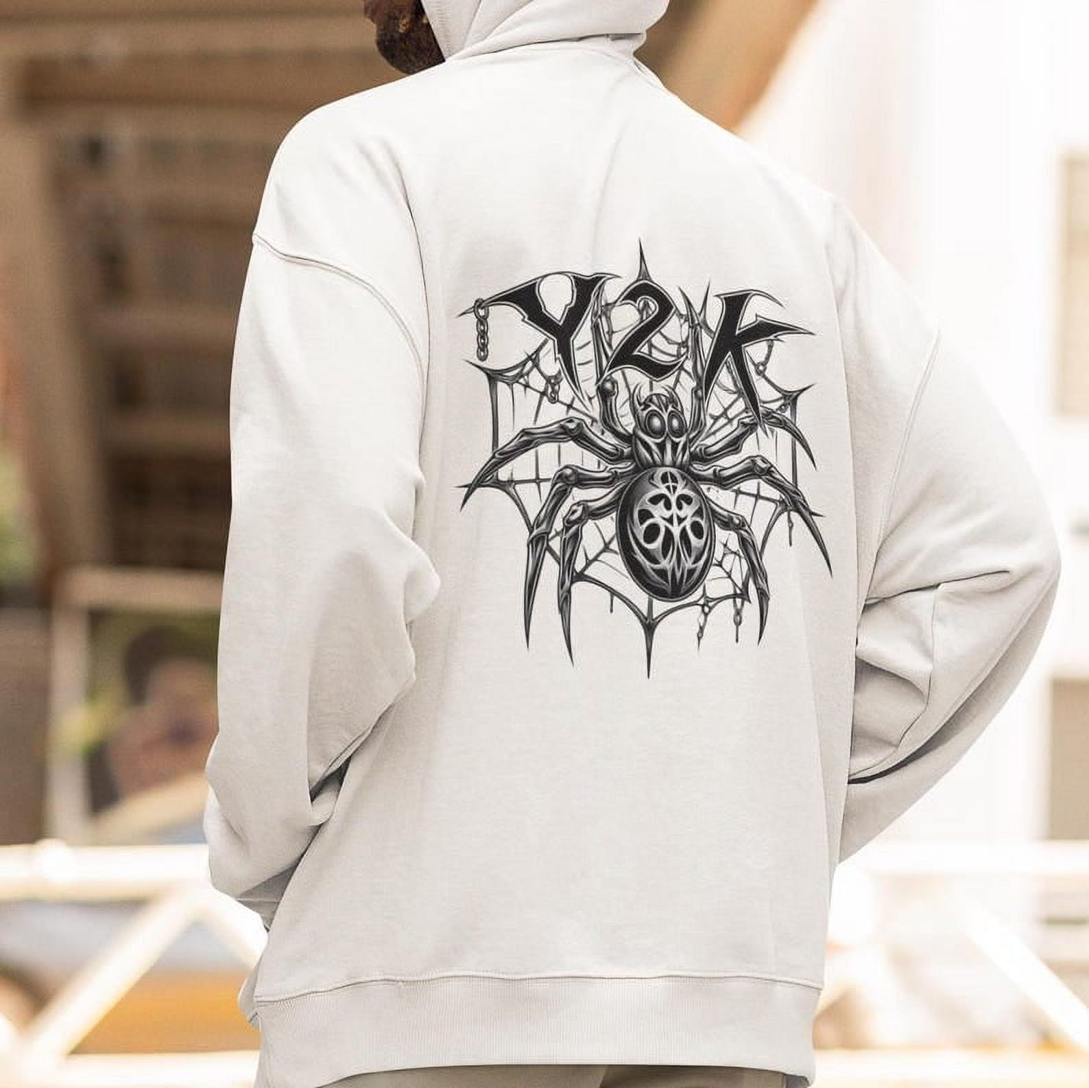 Spider Y2k Spider web Hoodie 2000's grunge unisex - Walmart.com