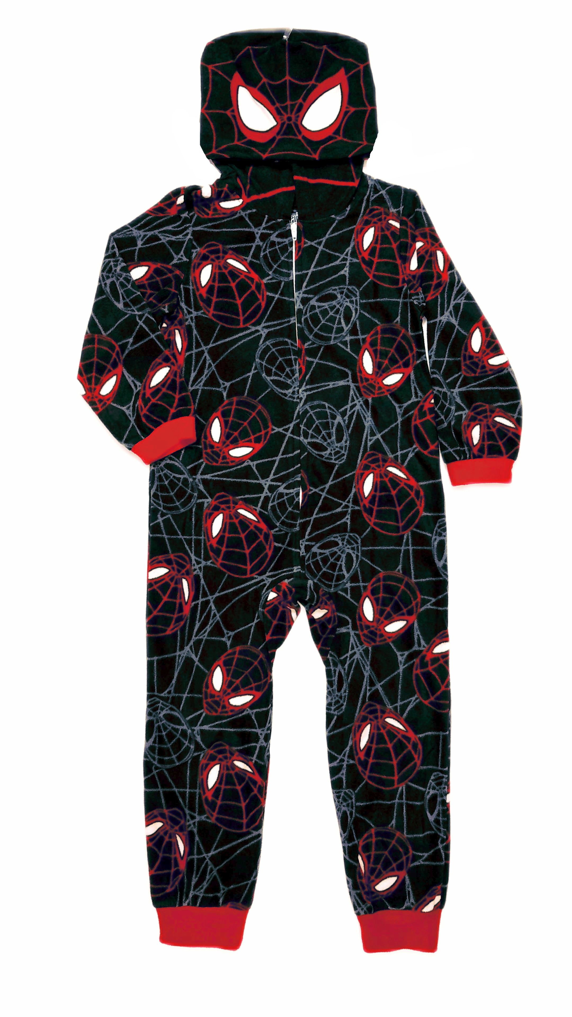 Spider-man Boy's Superhero Print Costume Hooded Fleece Pajama Sleeper ...
