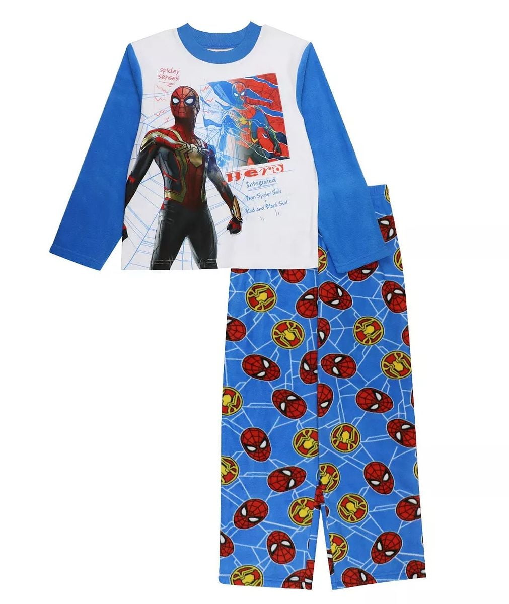 Spider-man Boy's Superhero Spidey Sense Fleece Pajama Set (Size 6 ...