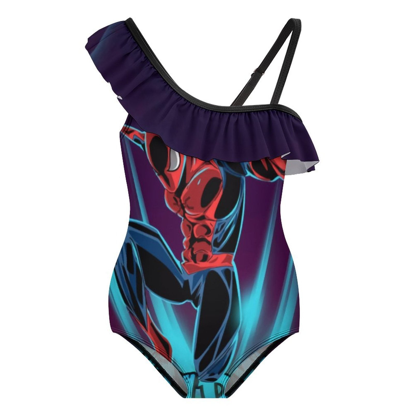 Spider-man Girls Swimsuit One Piece Swimsuits Ruffle Bathing Suit Kids ...