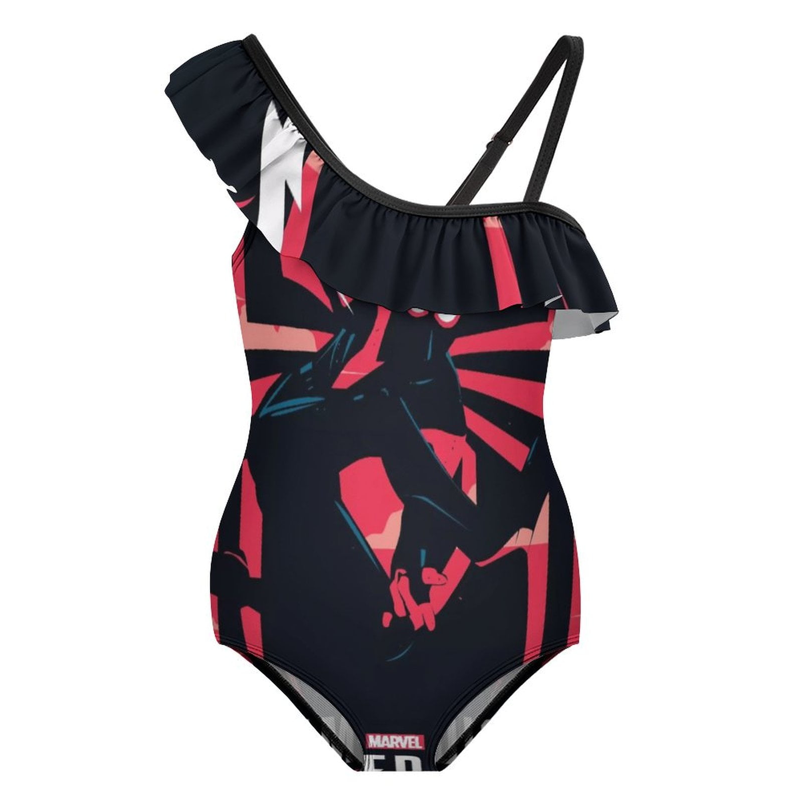Spider-man Girls Swimsuit One Piece Swimsuits Ruffle Bathing Suit Kids ...
