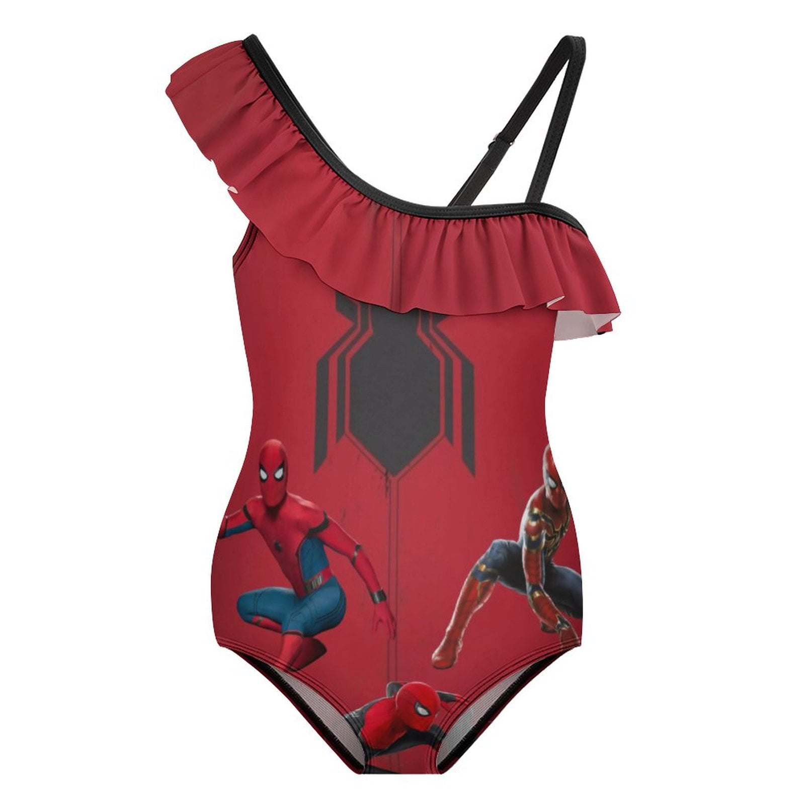 Spider-man Girls Swimsuit One Piece Swimsuits Ruffle Bathing Suit Kids ...