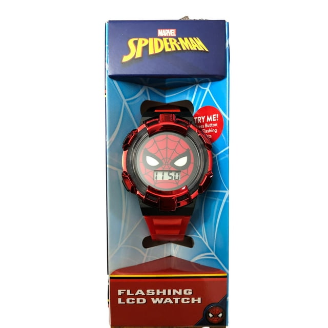 Spider man Kids LCD Flashing Digital Boys Watch Spiderman Face Design ...