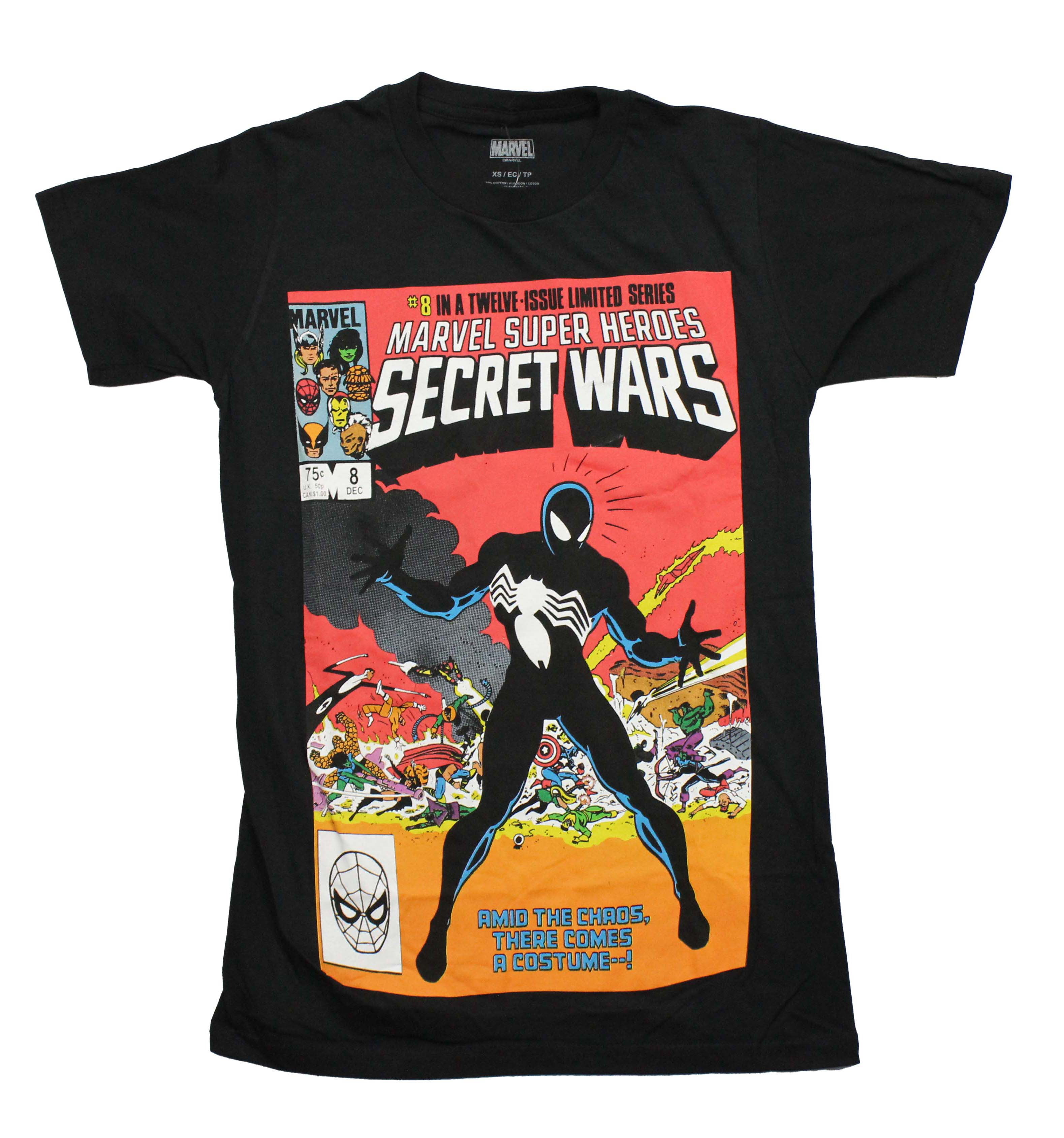 Spider-man Mens T-Shirt -Marvel Secret Wars Issue 8 Symbiote Symbol (2X ...