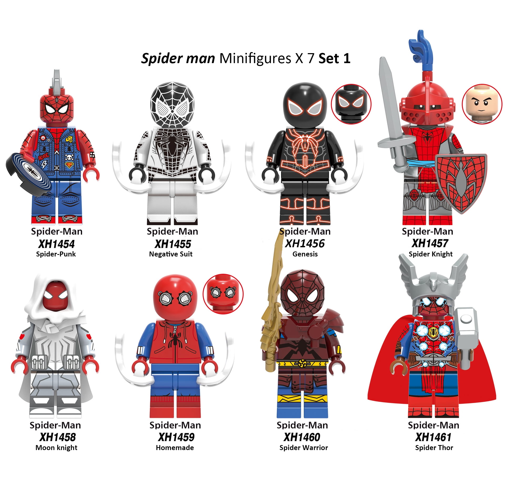 Spider man Minifigures x 8 Set 1 - Walmart.com