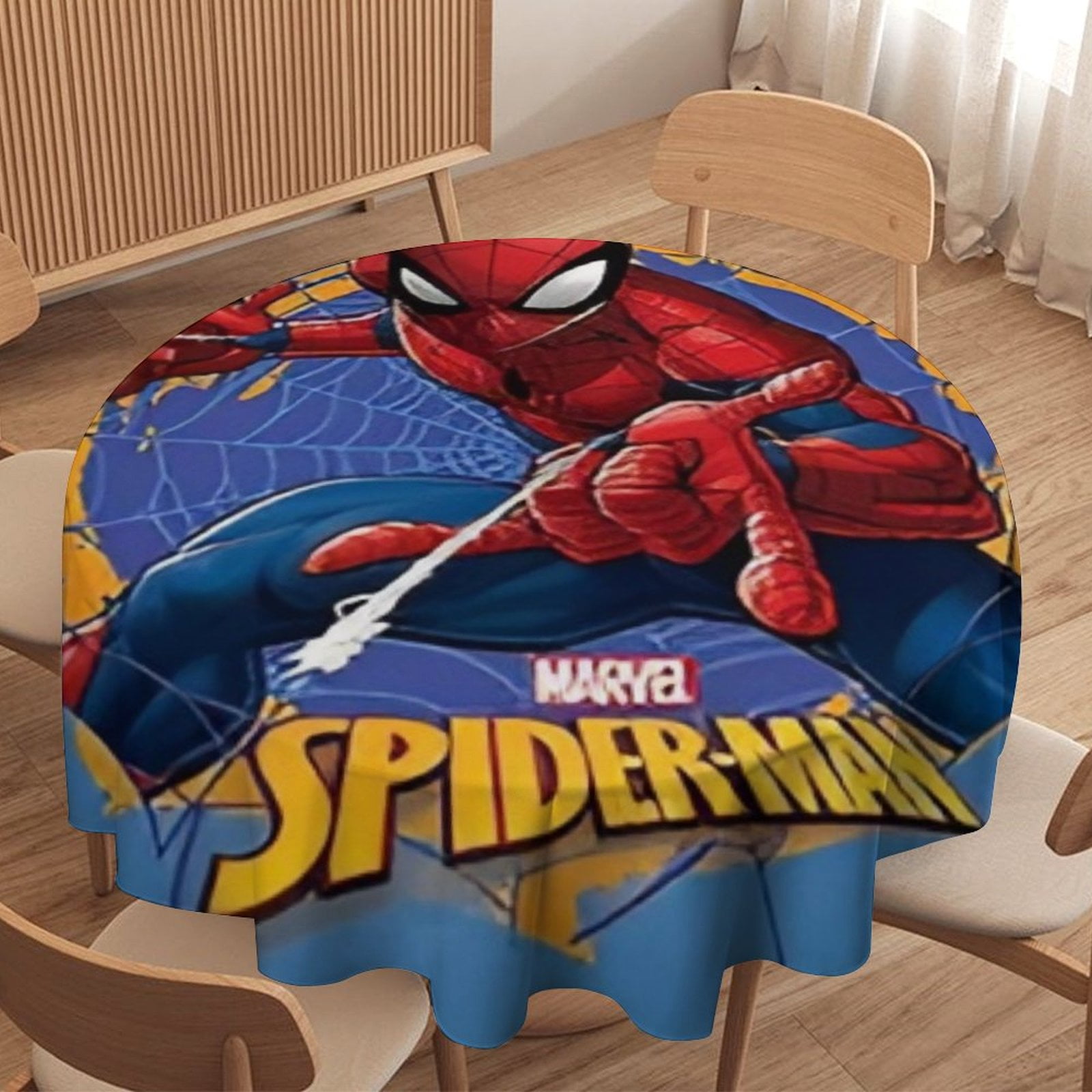 Spider-man Round Tablecloth，Waterproof Stain and Wrinkle Resistant ...