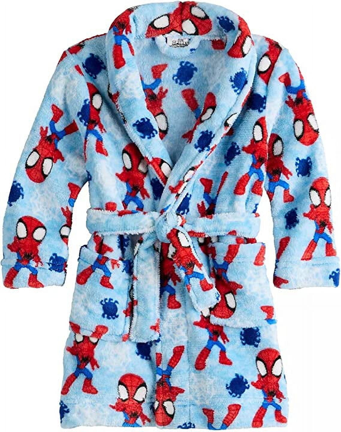 Marvel Spider-Man Bath Housecoat for Kids: Soft Fleece Toddler Bathrobe ...