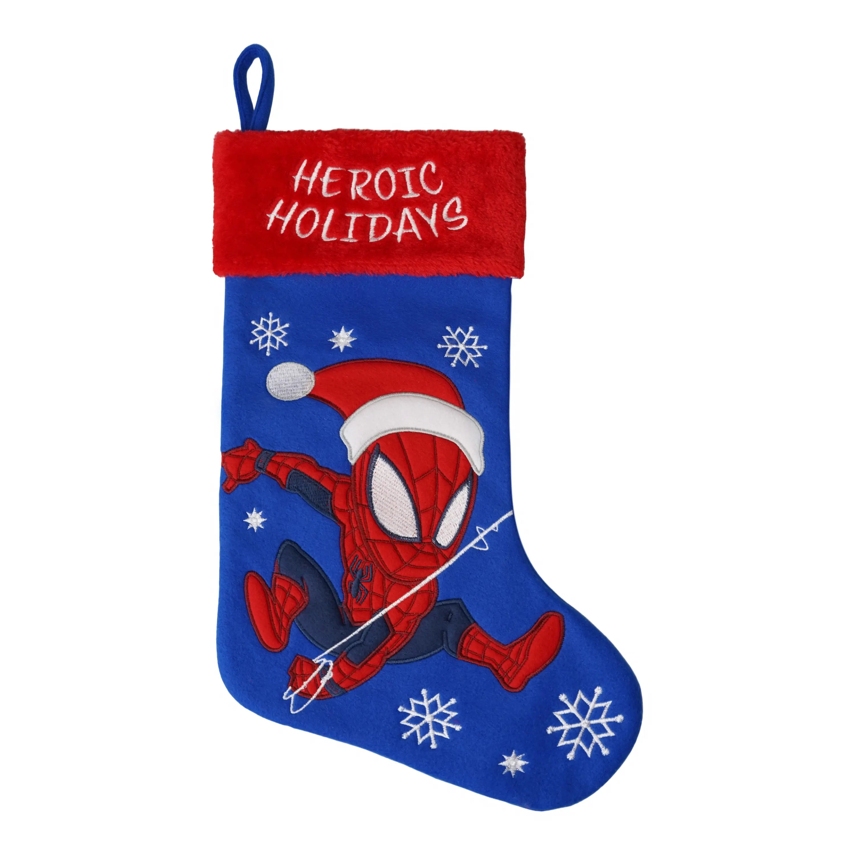Spider-man among Snowflakes Embroidered Christmas Stocking - Walmart.com