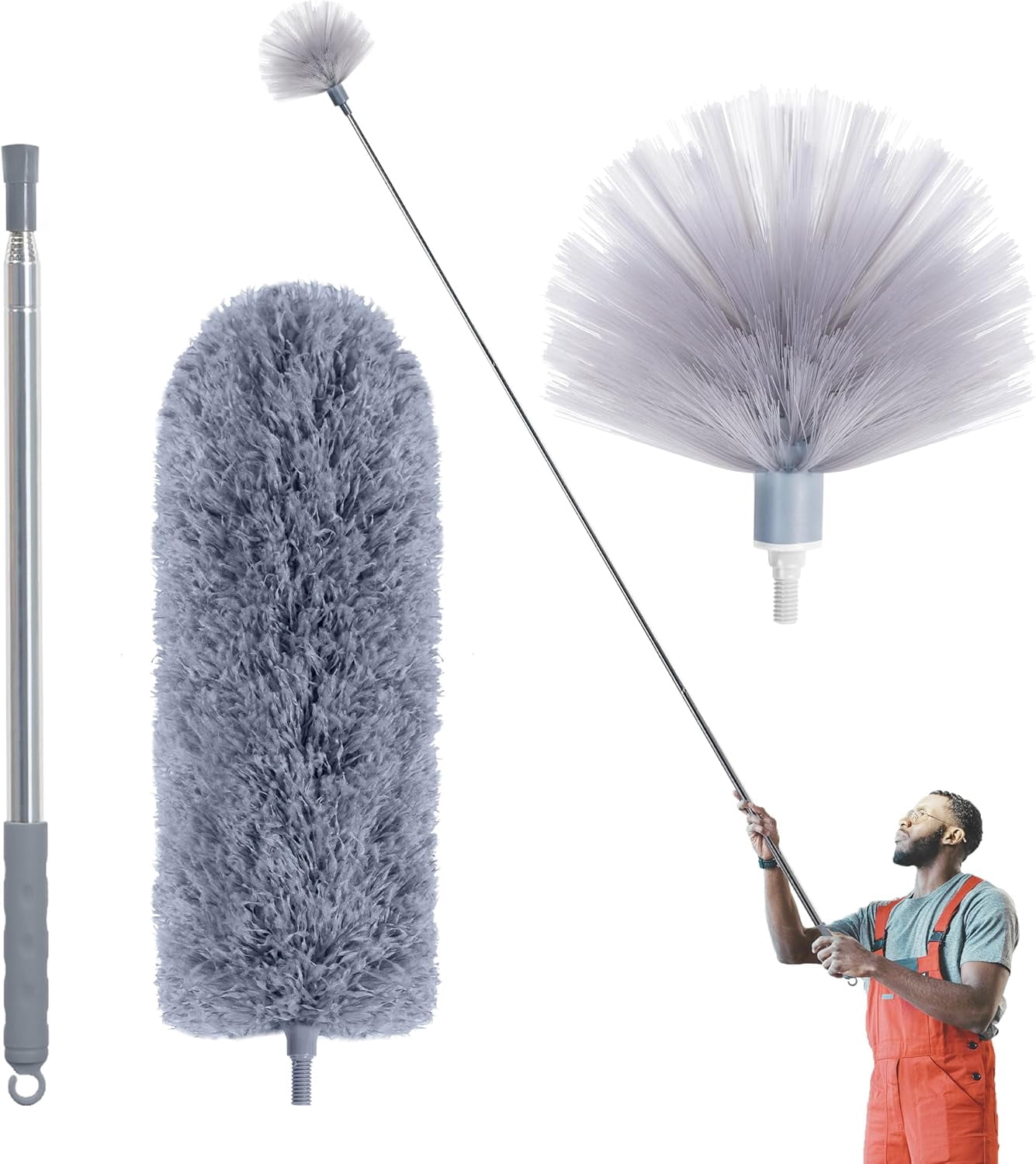 Spider web broom with telescopic handle, spider web brush and ceiling ...