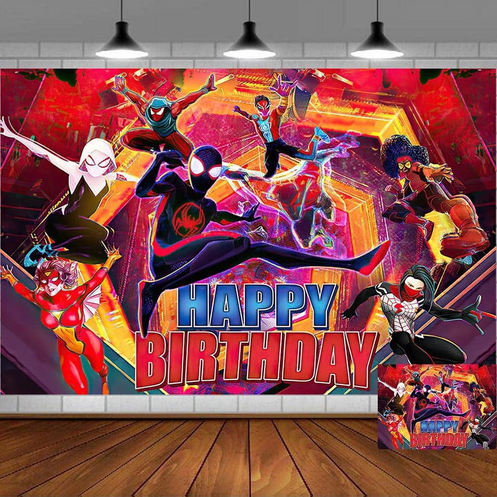 SpiderMan Across the Spider Verse Backdrop Banner Party Supplies Poster ...