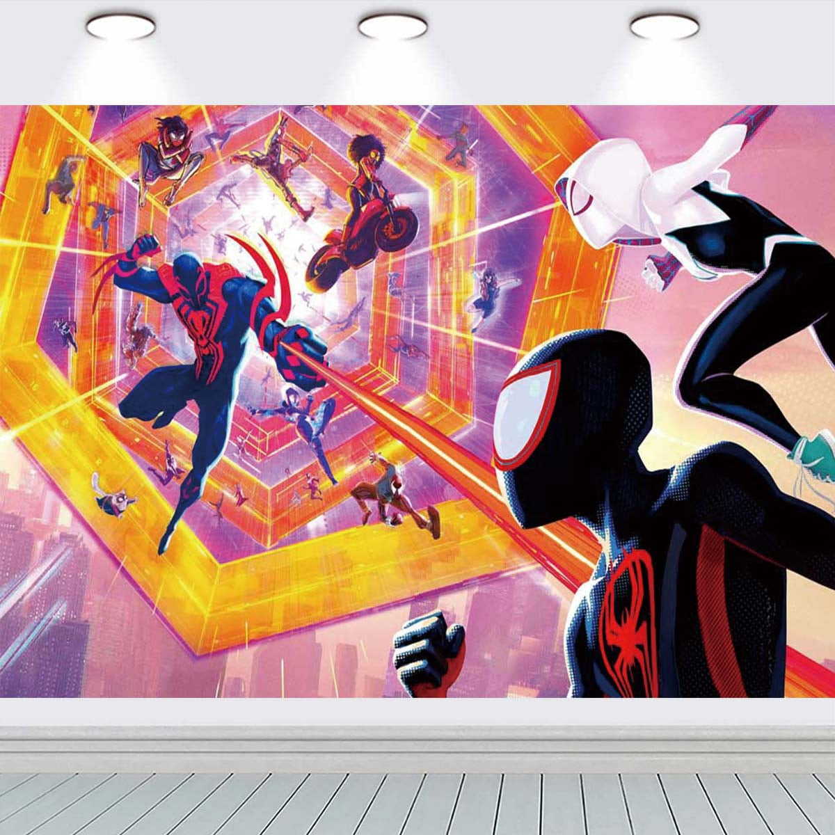 SpiderMan Across the Spider Verse Backdrop Banner Party Supplies Poster ...