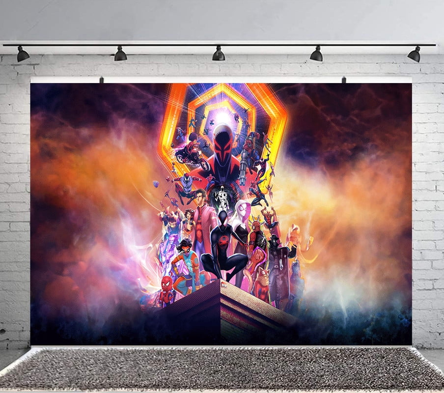 SpiderMan Across the Spider Verse Backdrop Banner Party Supplies Poster ...