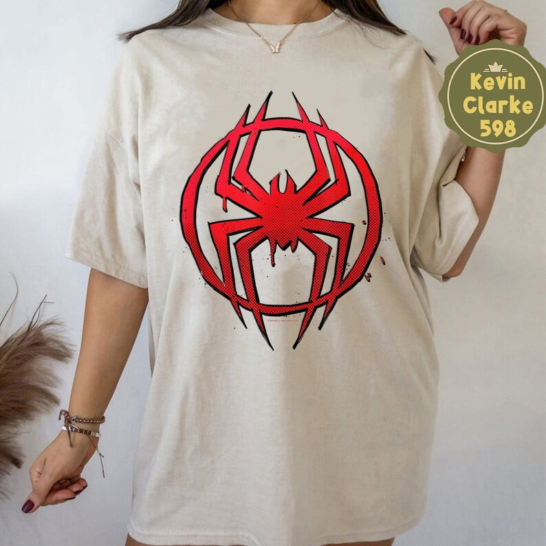 SpiderVerse Miles Symbol Dots T-Shirt, Marvel SpiderMan Shirt, Spider ...