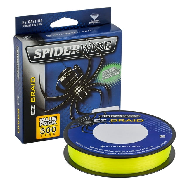 Spiderwire EZ Braid 30lb Hi-Vis Yellow 300yd Braided Fishing Line ...