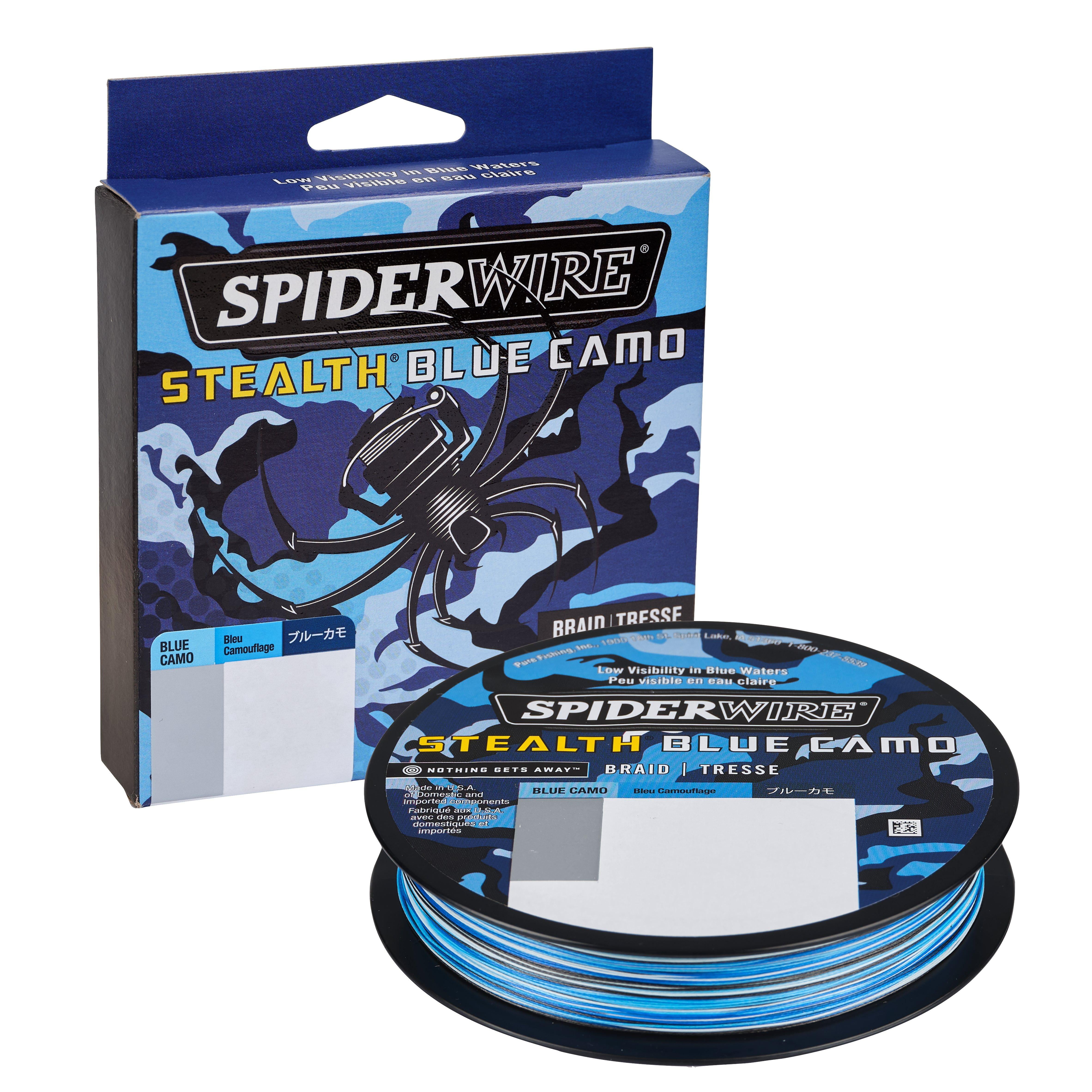 SpiderWire Stealth® Blue Camo Braid Fishing Line, Blue Camo, 100 lb ...