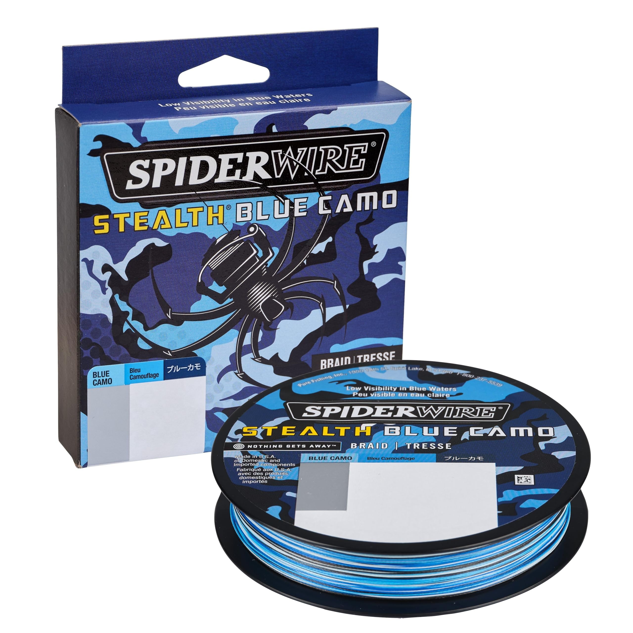 SpiderWire Stealth® Blue Camo Braid Fishing Line, Blue Camo, 40 lb Test ...