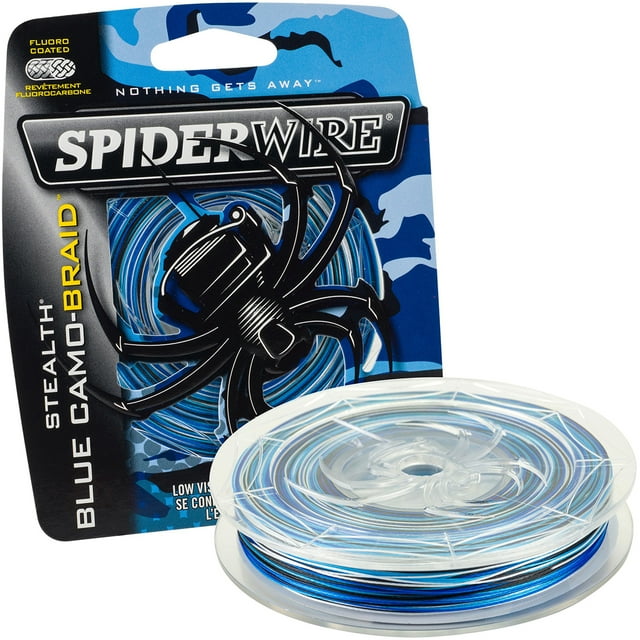 SpiderWire Stealth® Blue Camo Braid Fishing Line, Blue Camo, 65 lb Test ...