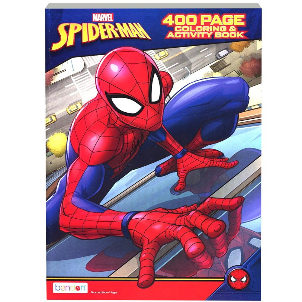 Spiderman 400 pg Coloring Book & 12ct Colored Pencil- Assorted ...