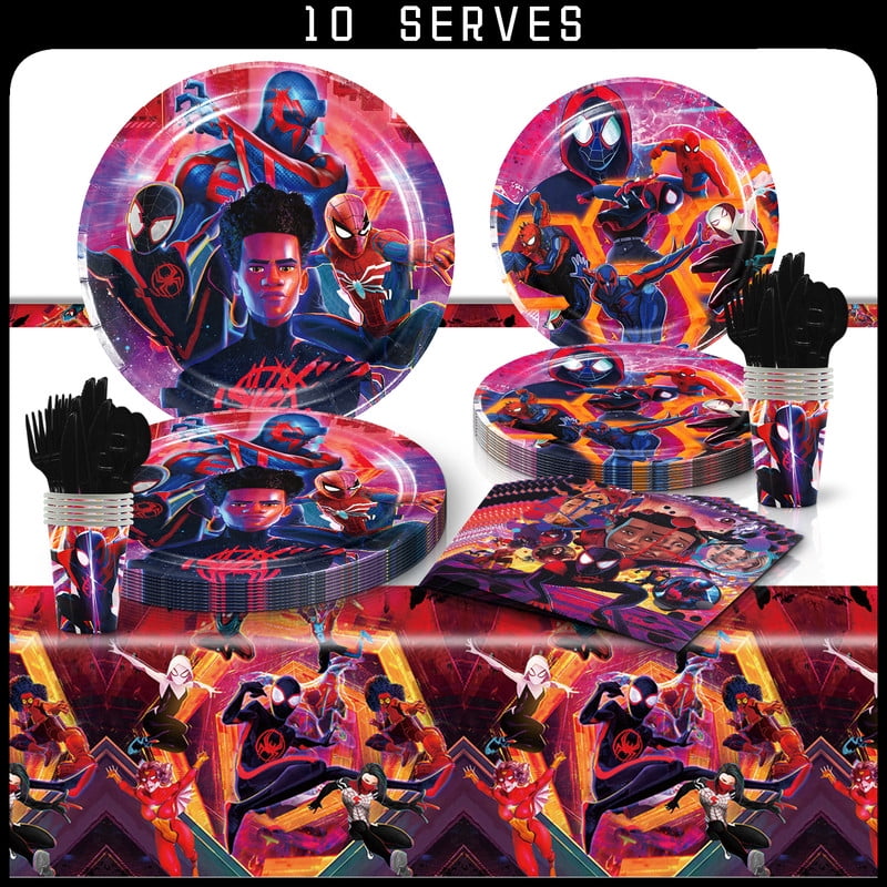 Spiderman Across the Spider Verse Party Supplies Plates Birthday ...