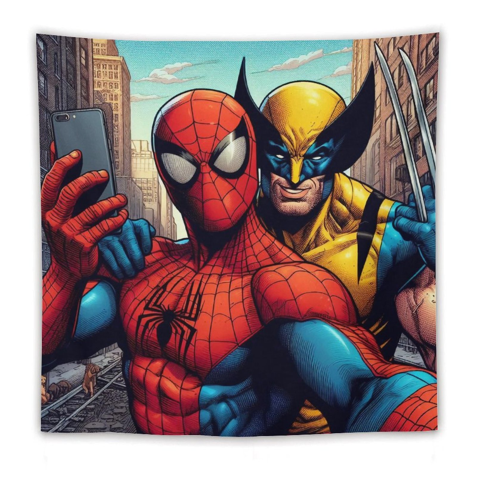 Spiderman And Wolverine Tapestry,Wall Tapestry,Tapestries Wall Hanging ...