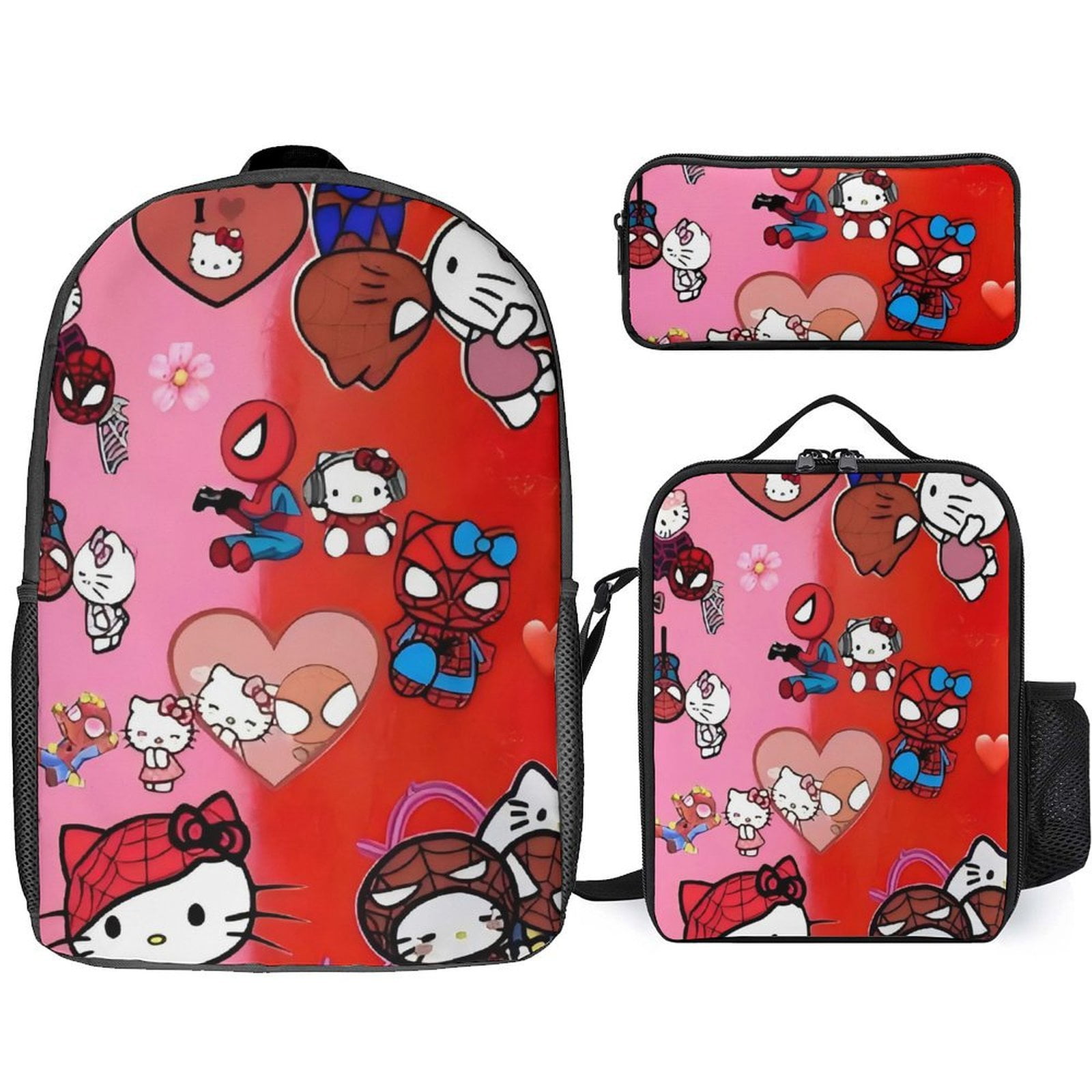 Spiderman Backpack Messenger Bag Lunch Bag Pencil Case Set 17 Inch ...