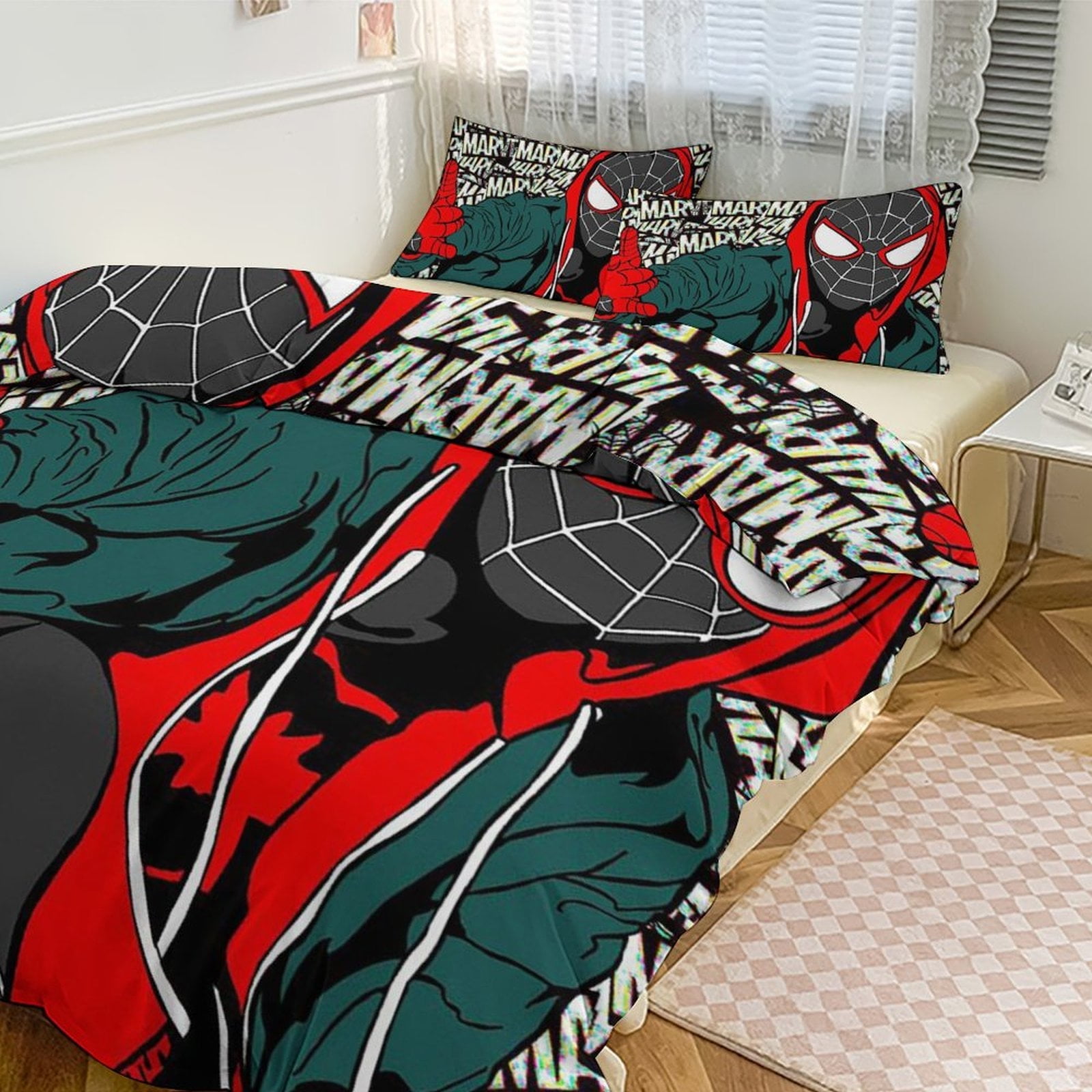 Spiderman Bedding Set for Kids Queen Size Bedding Set Spiderman Merch ...