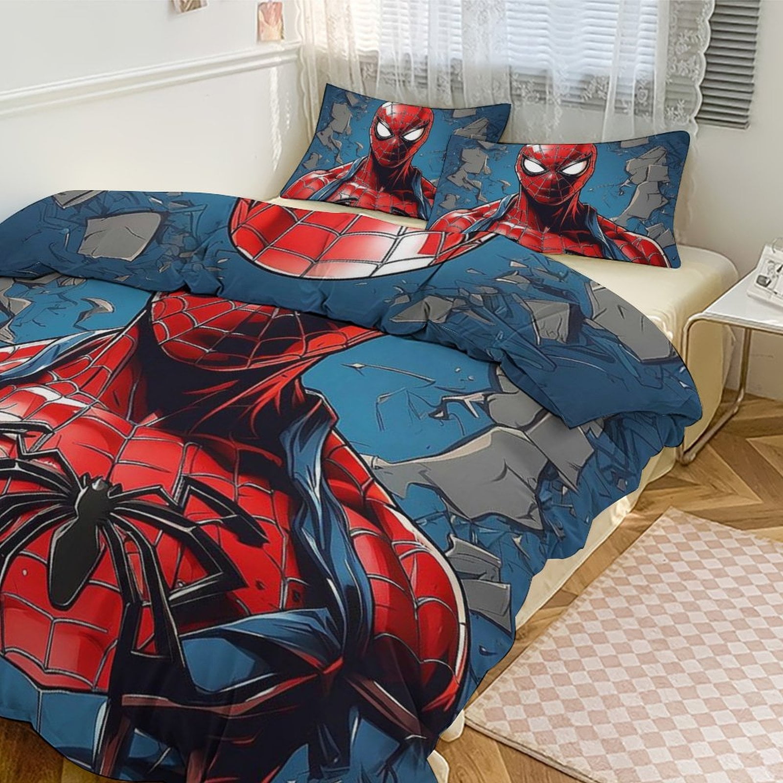 Spiderman Bedding Sets for Kids Men Women King Size Comforter Set 3pcs ...