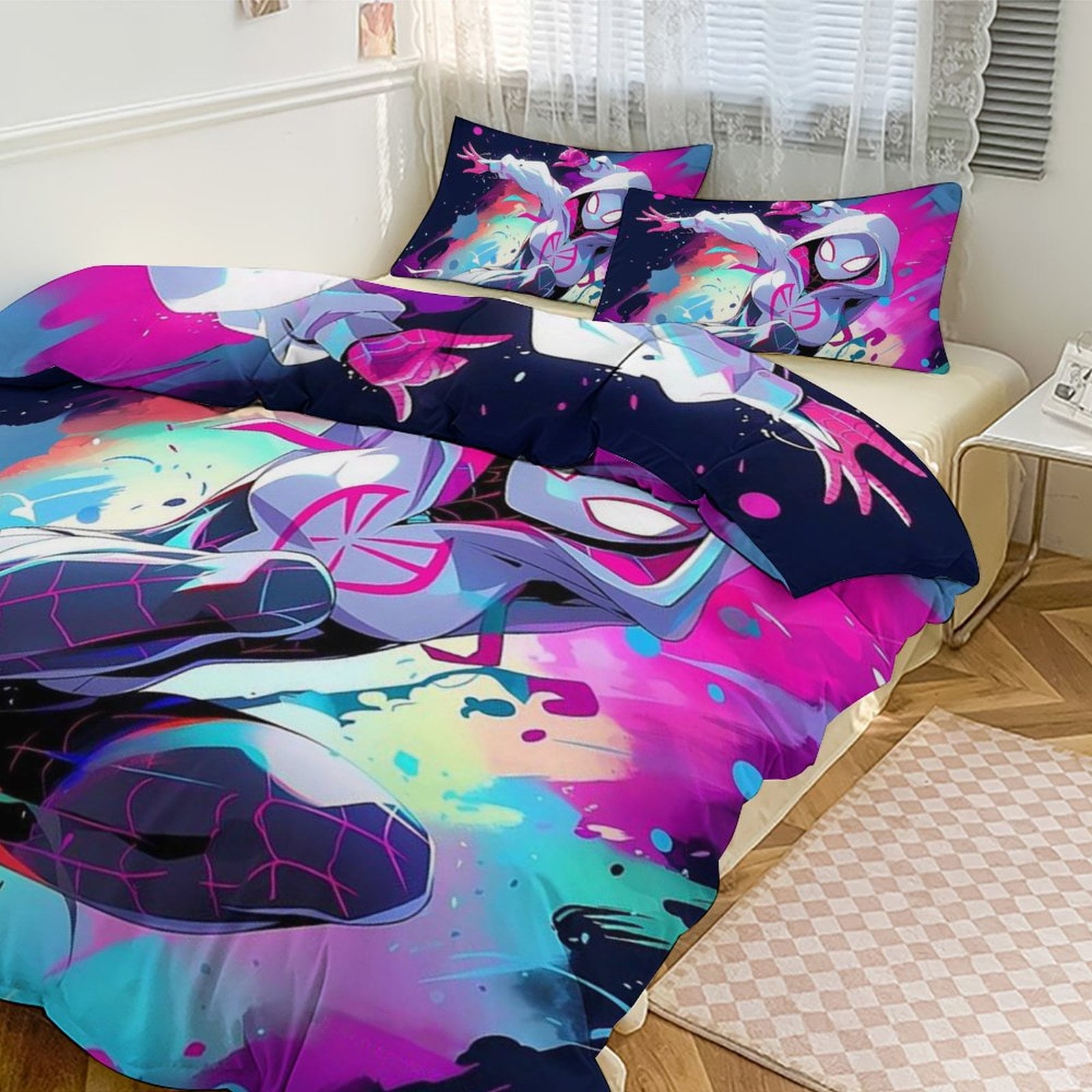 Spiderman Bedding Sets for Kids Men Women King Size 3pcs 1 Comforter ...