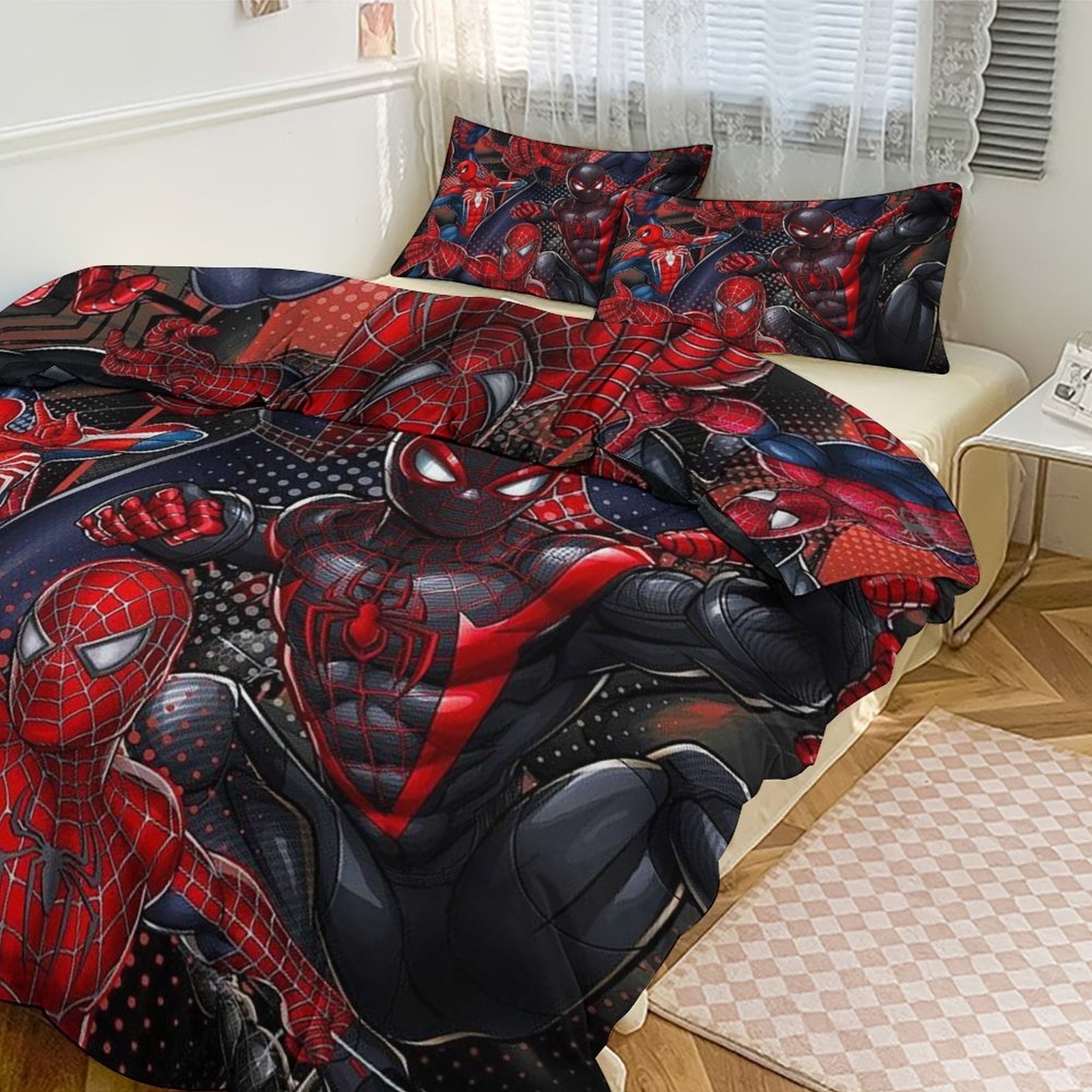 Spiderman Bedding Sets for Kids Men Women Queen Size Comforter Set 3pcs ...