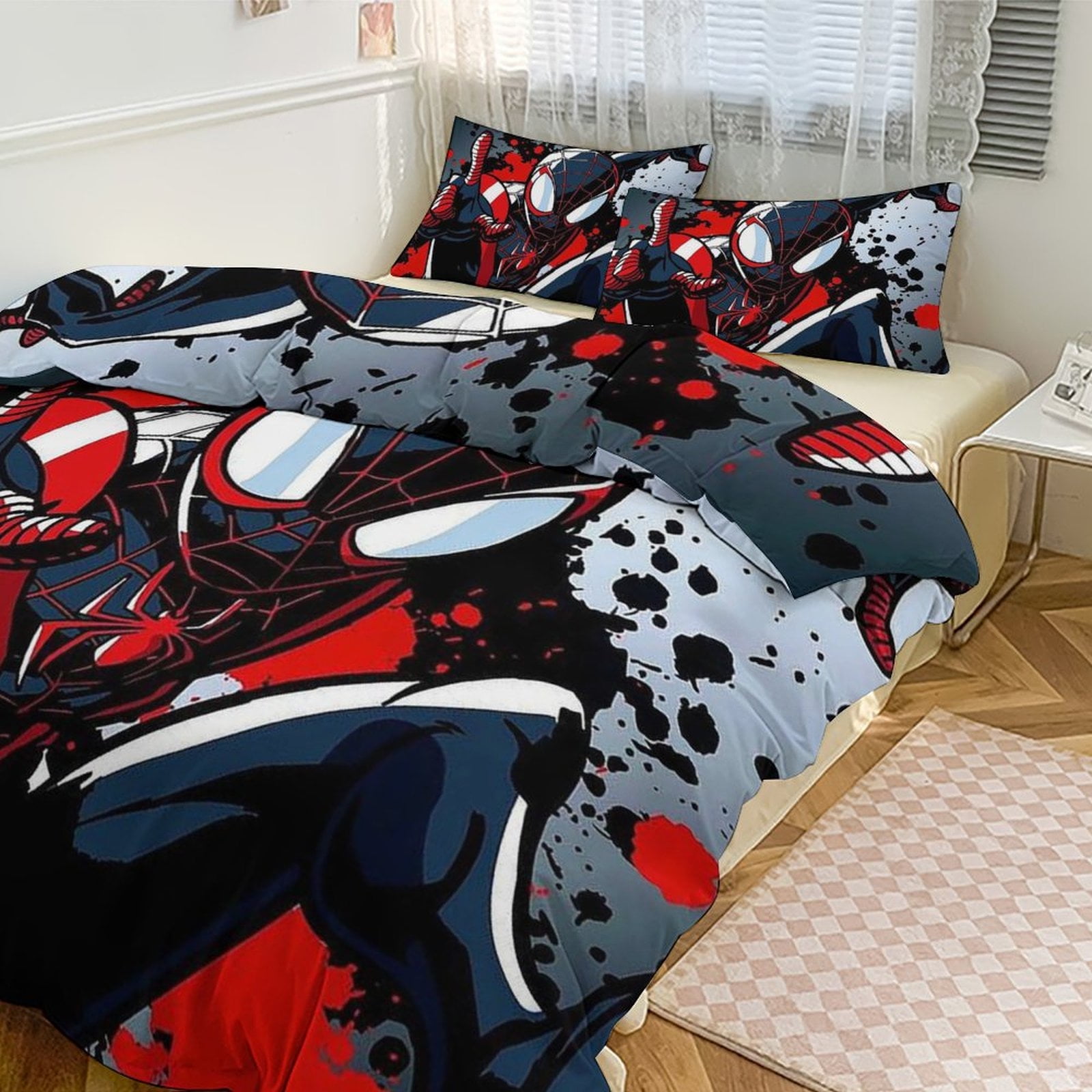 Spiderman Bedding Sets for Kids Men Women Queen Size 3pcs 1 Comforter ...