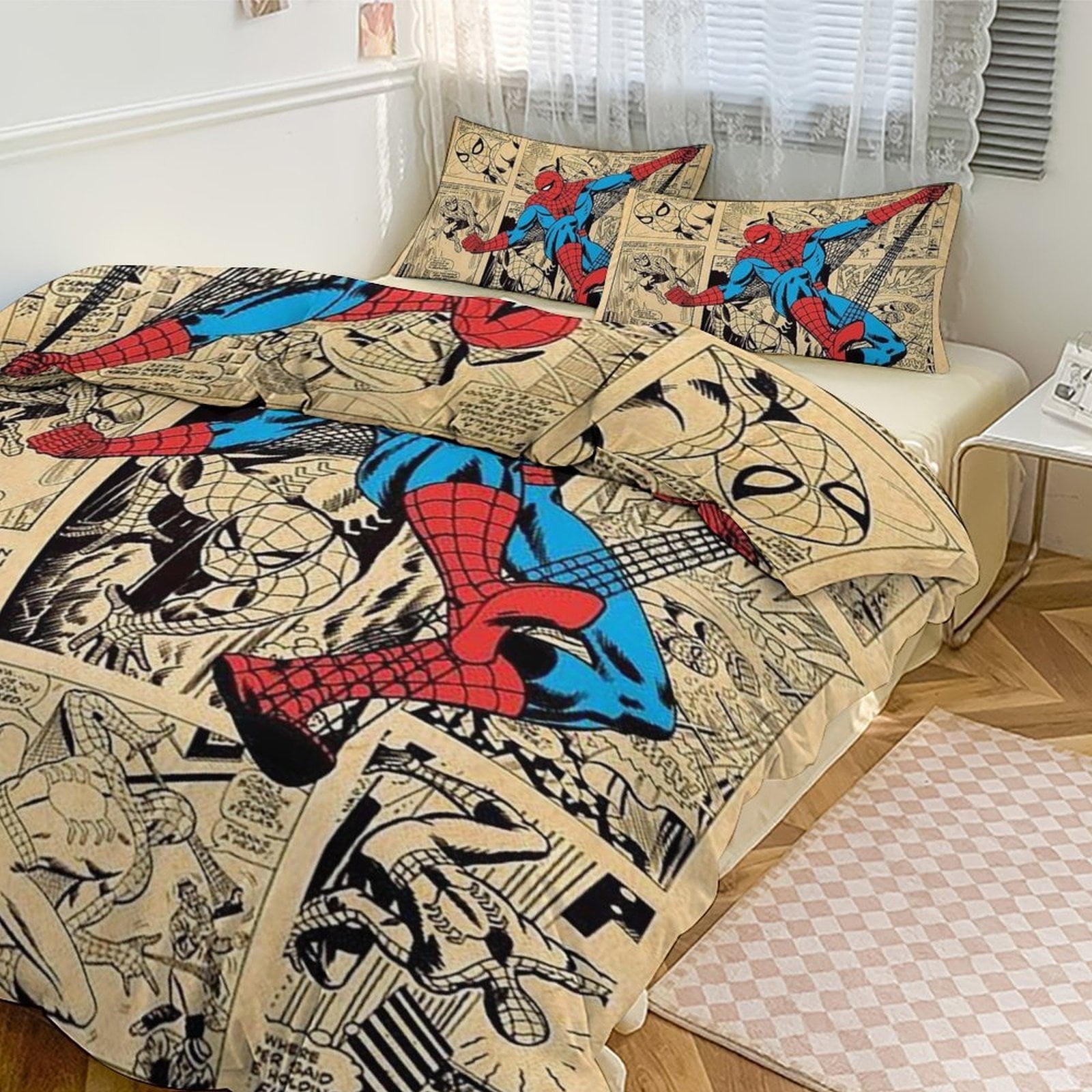 Spiderman Bedding Sets for Kids Men Women Twin Size Comforter Set 3pcs ...