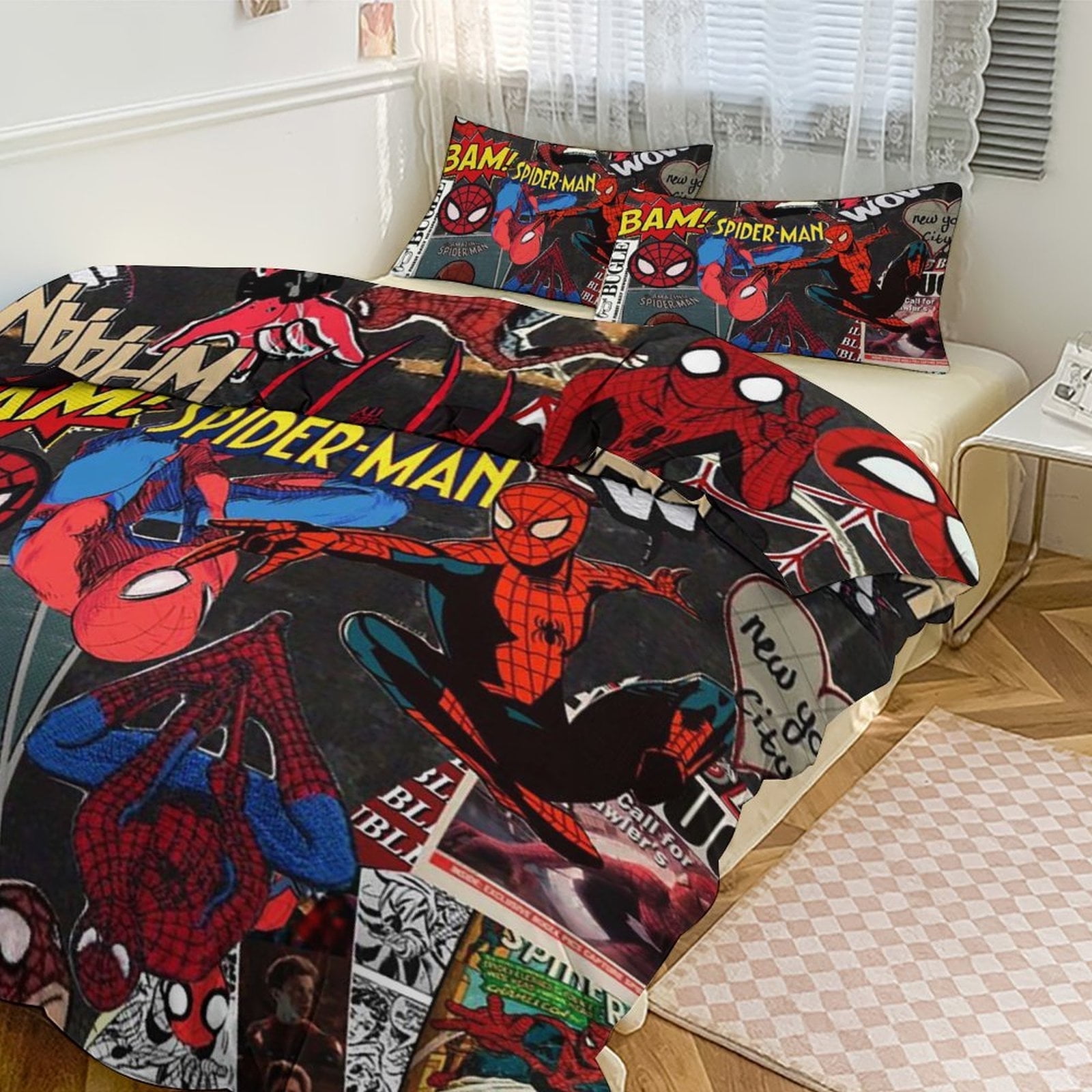 Spiderman Bedding Sets for Kids Men Women Twin Size 3pcs 1 Comforter ...