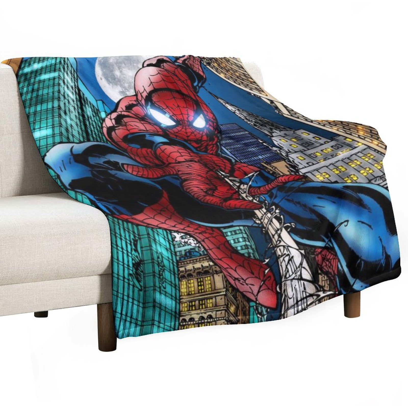 Spiderman Blanket Ultra-Soft Flannel Plush 330g Superhero Comic Merchandise Blankets for Adult ...