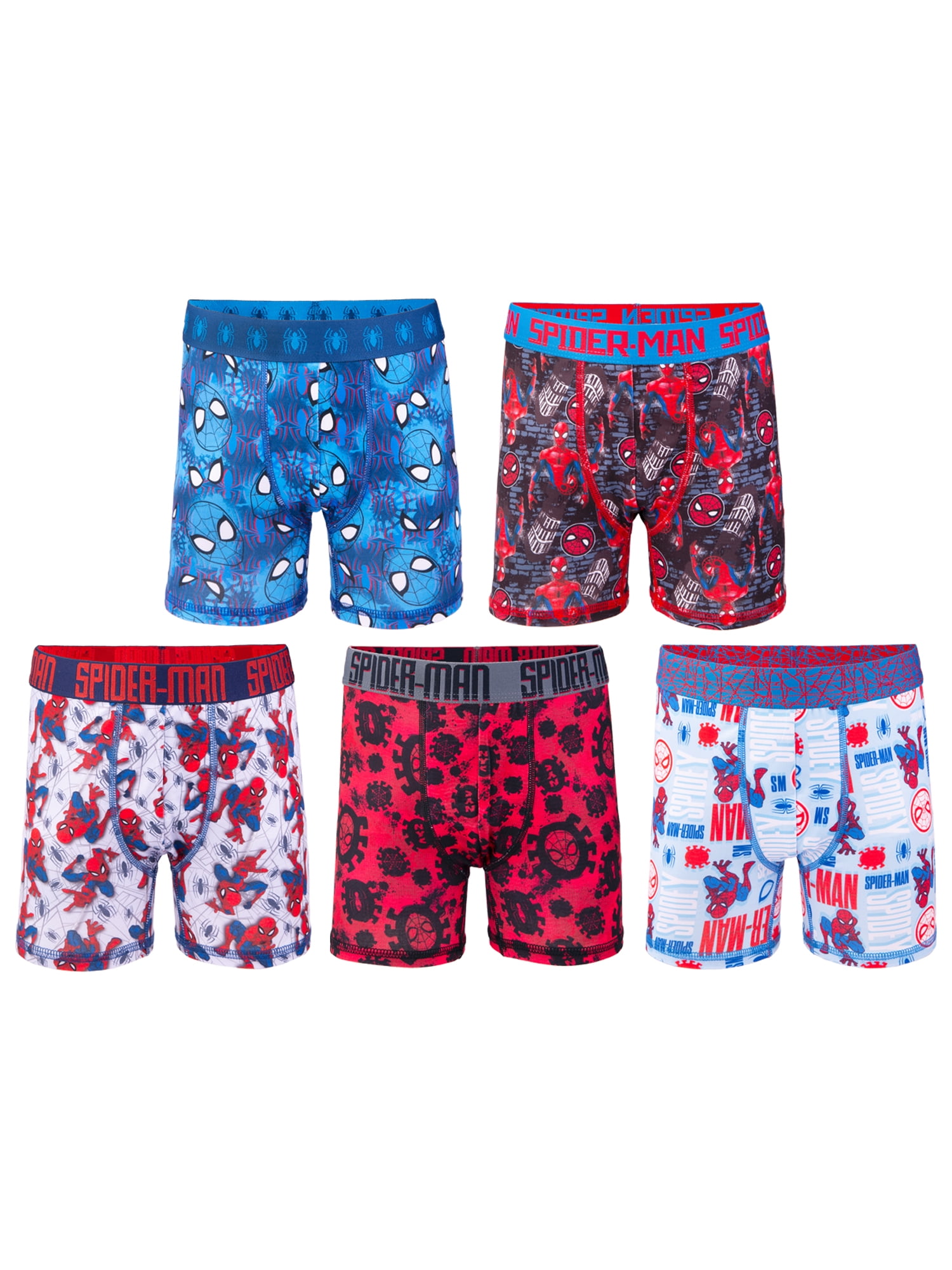 Spiderman Boys Athletic Boxer Brief Character Underwear, 5-Pack, Sizes ...