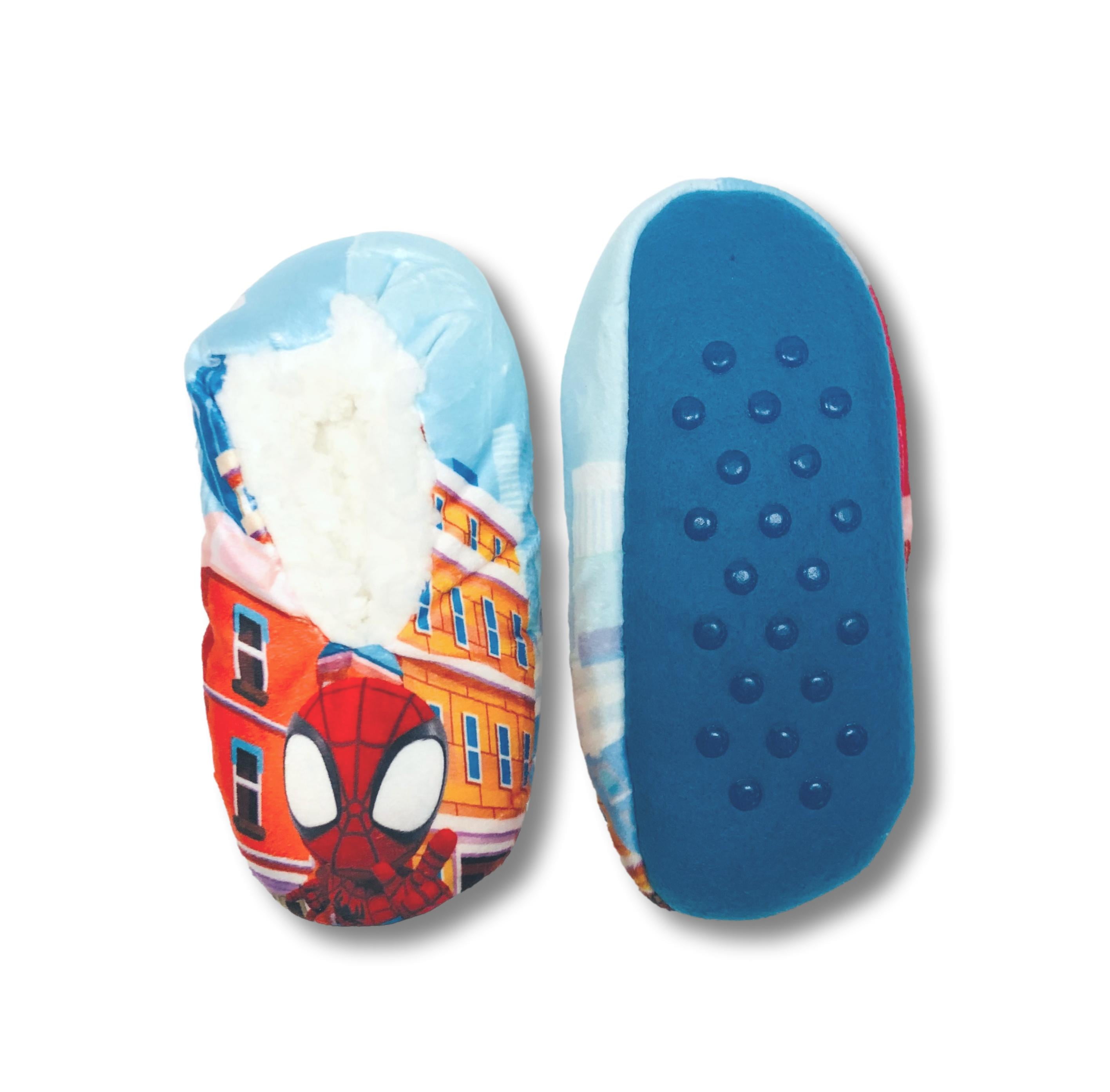 Spiderman Boys Slippers Fuzzy Slipper Socks for Toddlers and Kids ...
