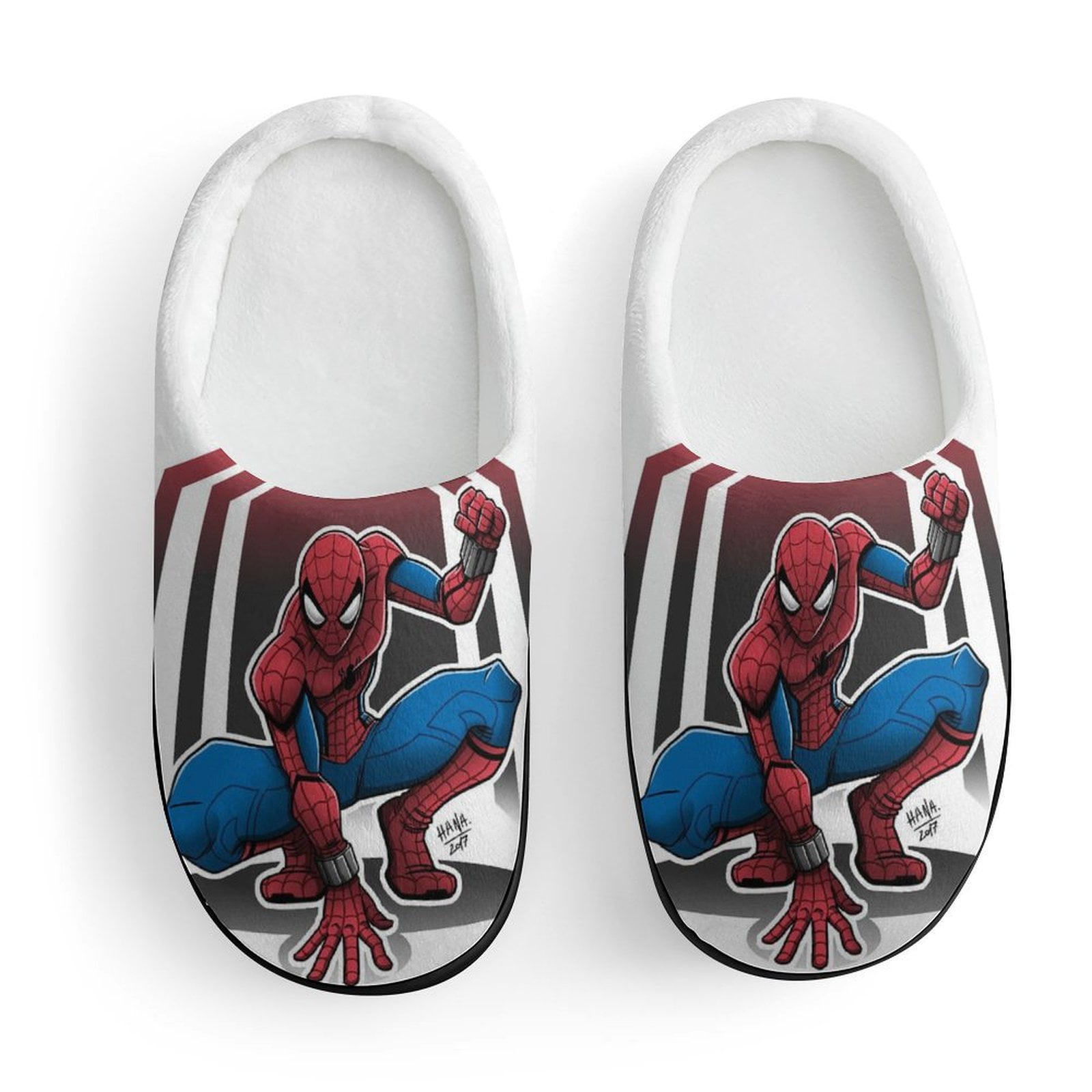 Spiderman Bulet Cotton Slippers Unisex Slip-On Plush Slippers Non-Slip ...