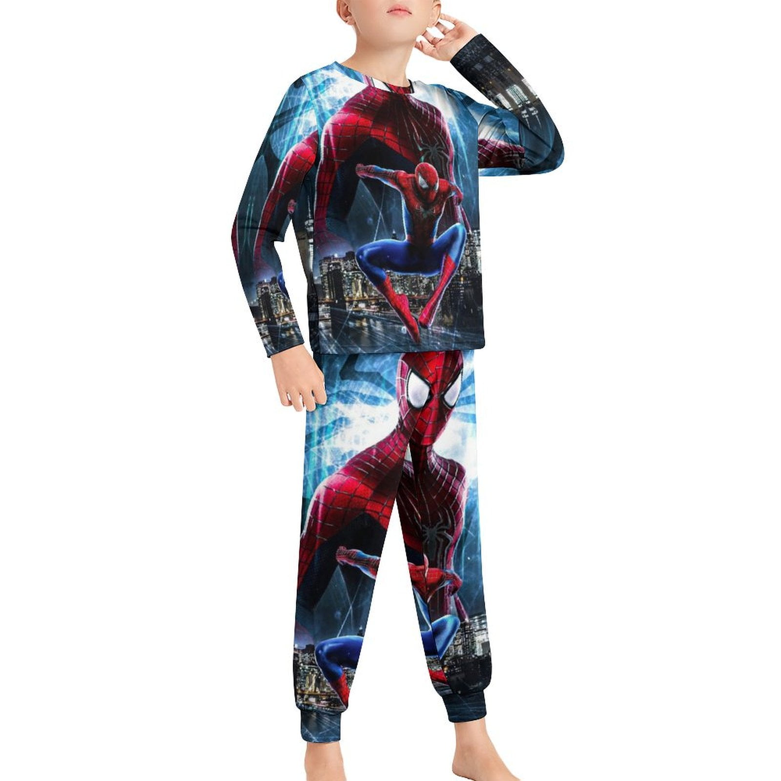 Spiderman Children's Pajama Suit Cartoon Pjs Sets Long Sleeve Casual ...