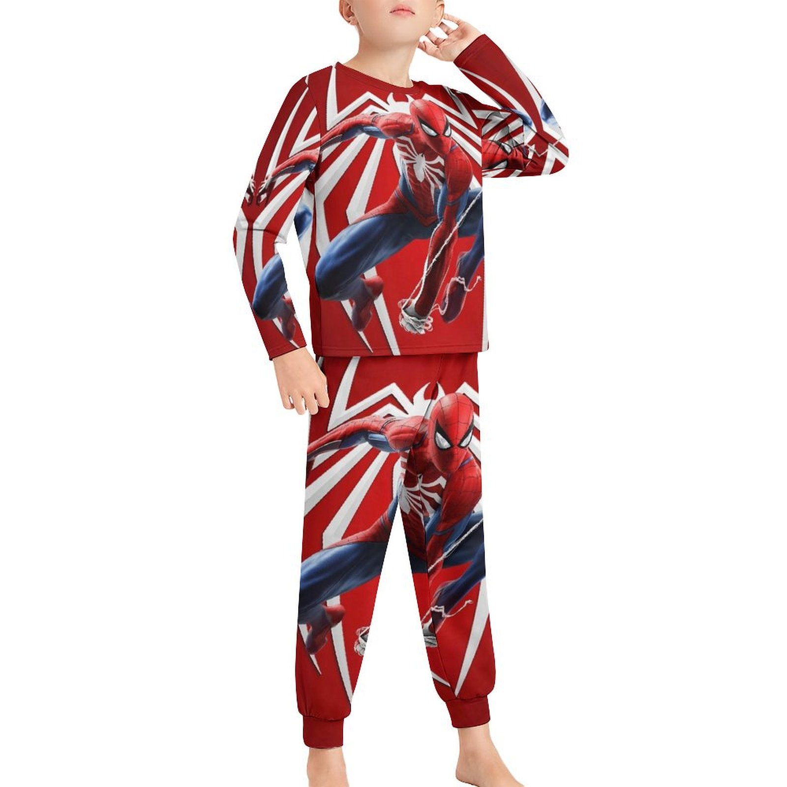 Spiderman Children's Pajama Suit Cartoon Pjs Sets Long Sleeve Casual ...