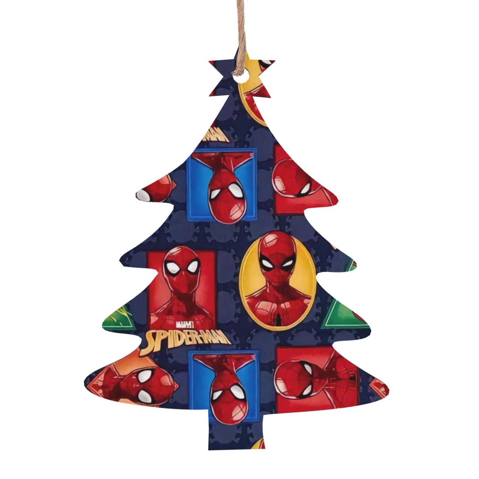 Spiderman Christmas Winter Hanging Wood Pendant Decor Adorable ...