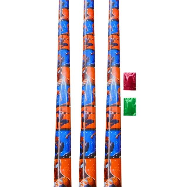 Spiderman Christmas Wrapping Paper 20 Sq Ft/Roll, Red Blue Spider-Man ...