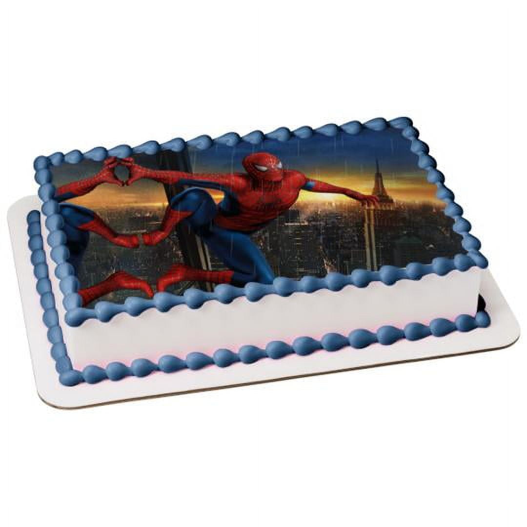 Spiderman City Skyline Edible Cake Topper Image ABPID05480 - Walmart.com