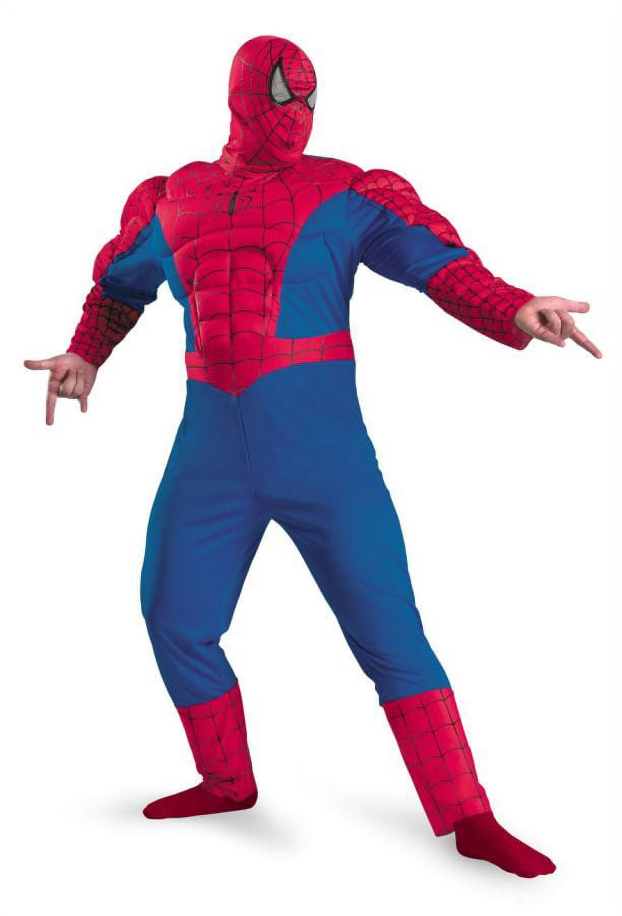 Spiderman Classic Muscle Chest Halloween Adult Costume - One Size ...