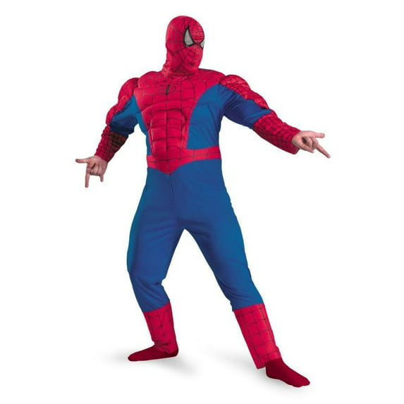 Spiderman Classic Muscle Chest Halloween Adult Costume - One Size ...