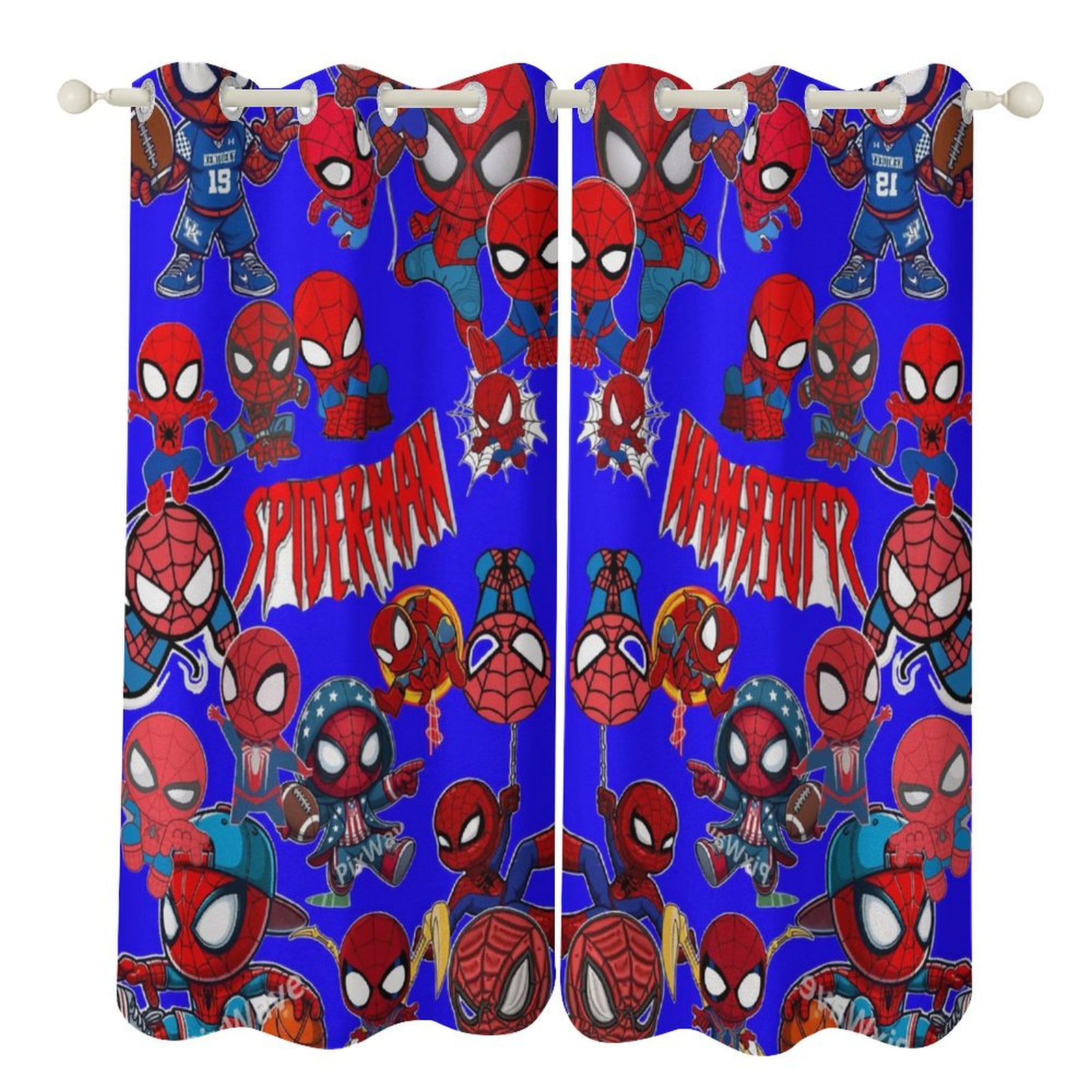 Spiderman Curtains for Kids,Cartoon BlackOut Curtain for Boy Girls ...
