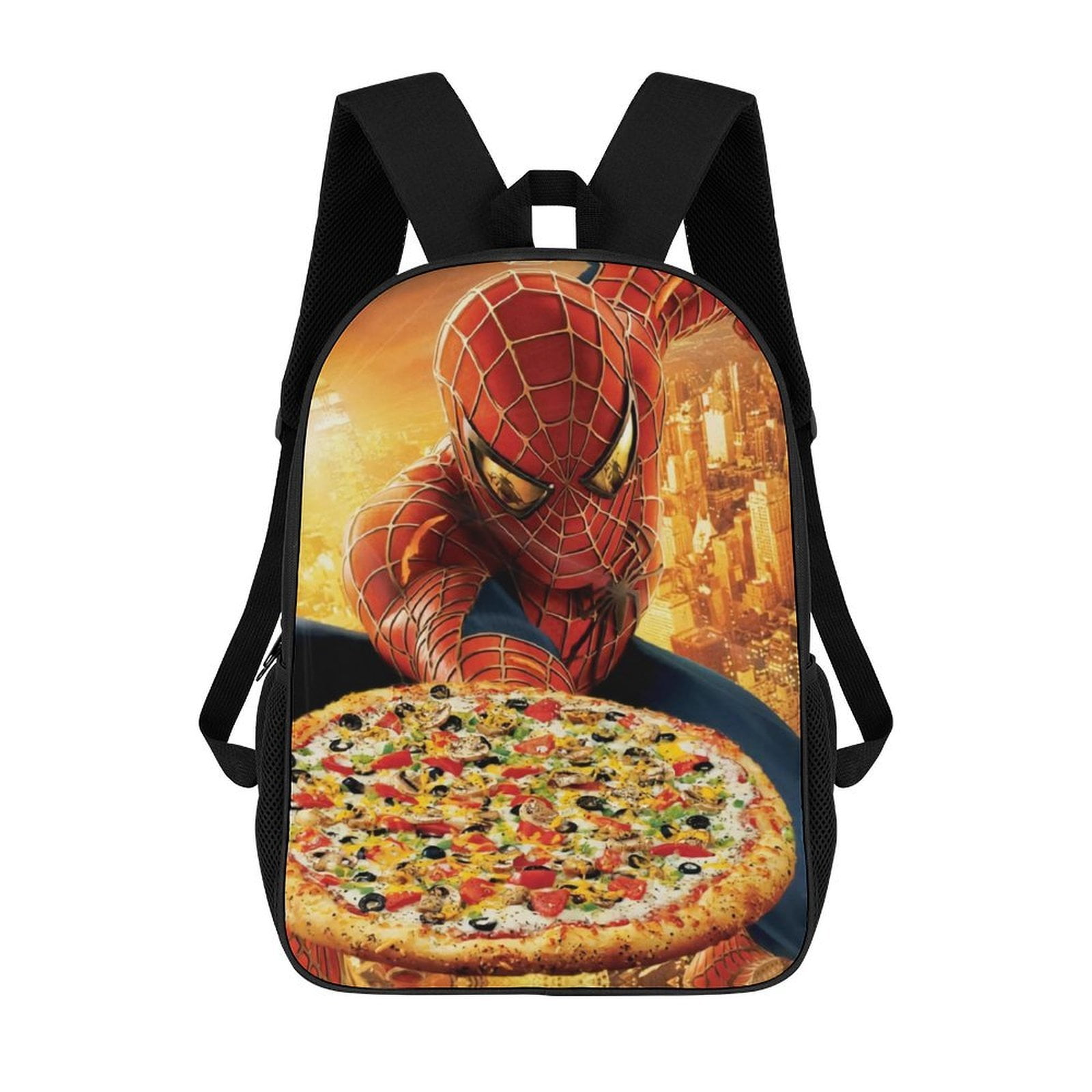 Spiderman Eats Pizza Backpack Travel Bag for Men & Women Lightweight ...
