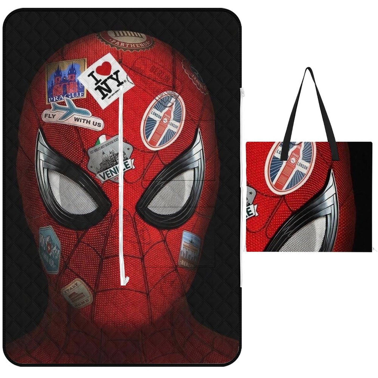 Spiderman Face Extra Large Picnic Outdoor Blanket,59 x 39 Waterproof ...