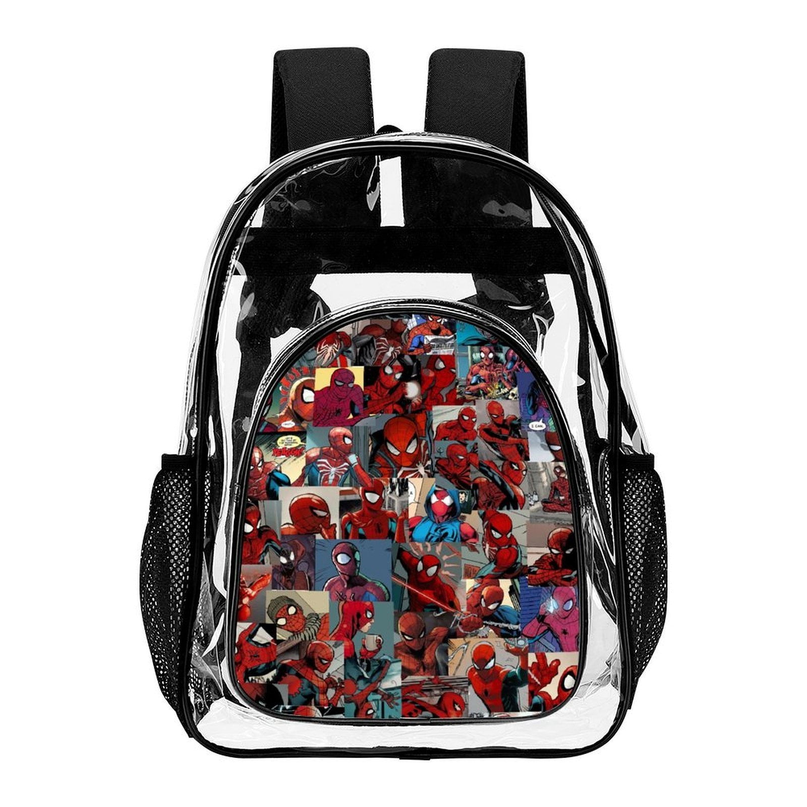 Spiderman Grid2 Clear Backpack Transparent Heavy Duty Bookbag Large PVC ...
